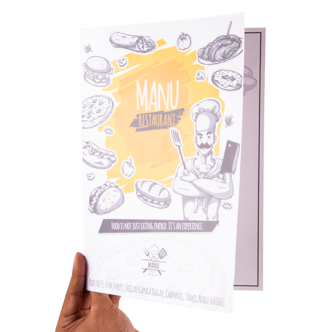 Folded Menu Cards Printing- Brochure Printing Online- Inkmonk