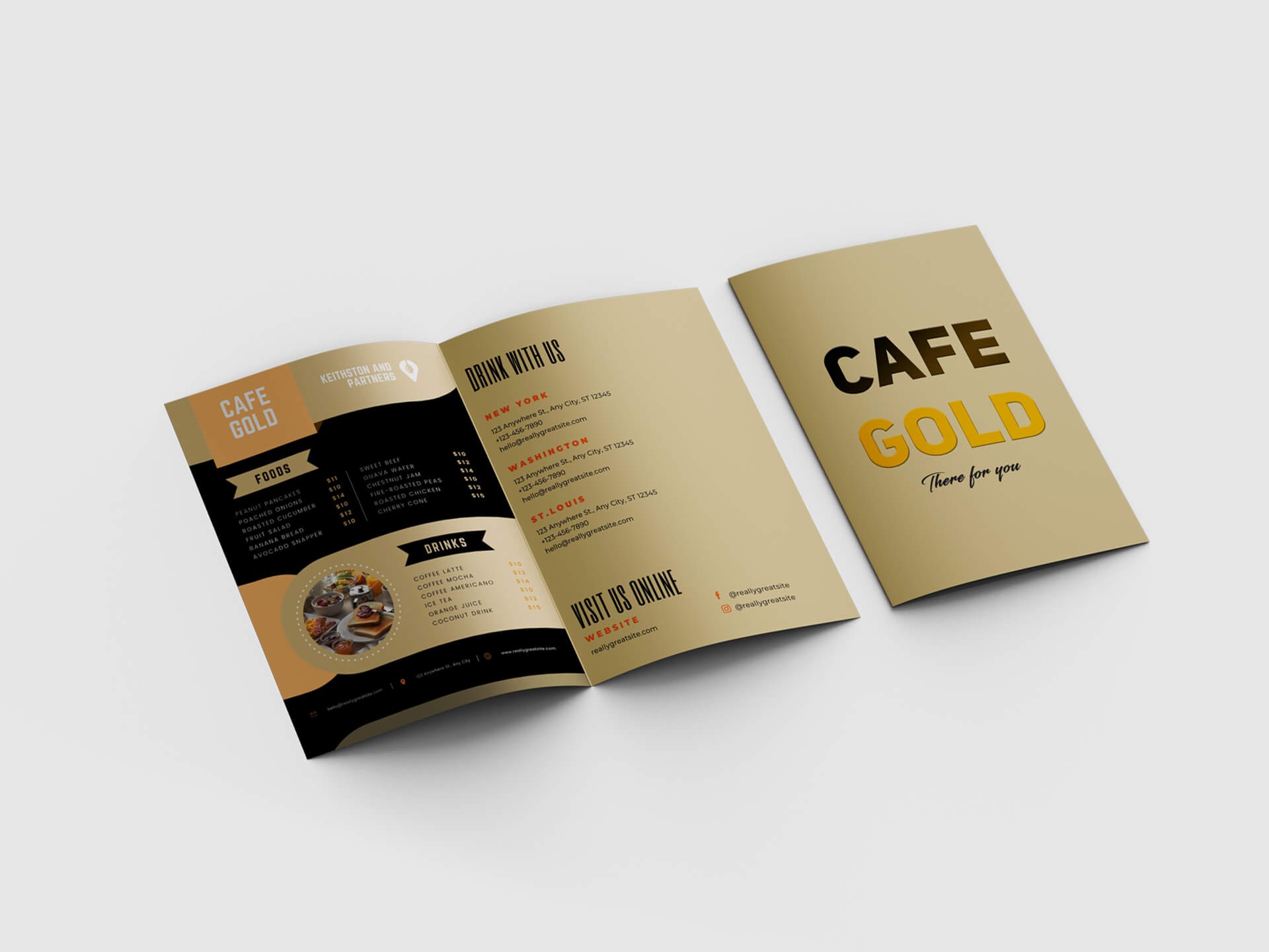 DL Size Folded Menu Cards Printing- Brochure Printing Online- Inkmonk